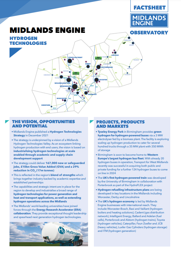 Midlands Engine Hydrogen Factsheet | EIU
