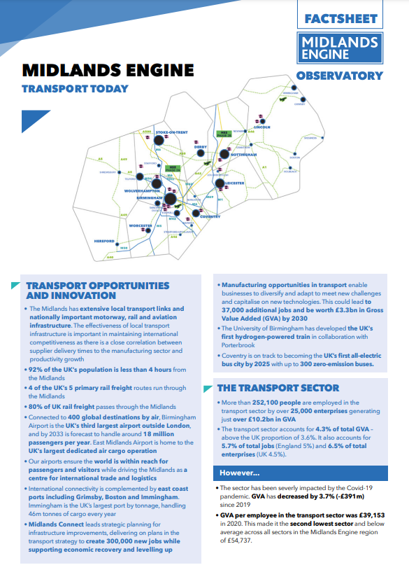 Midlands Engine Transport Factsheet | EIU
