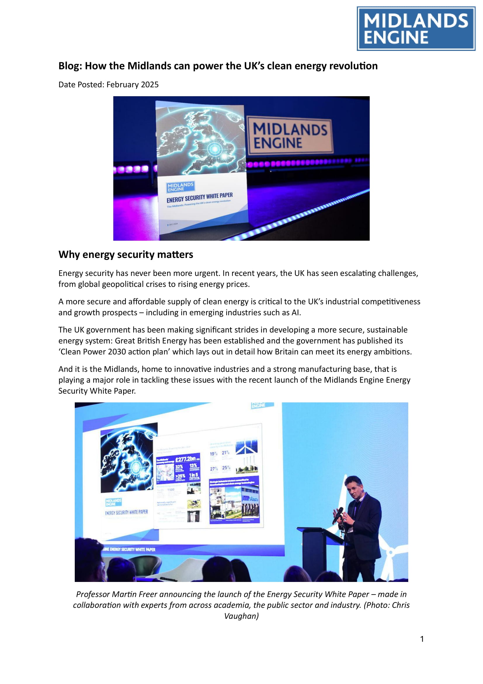 Midlands Engine Blog - How the Midlands can power the UK’s clean energy ...