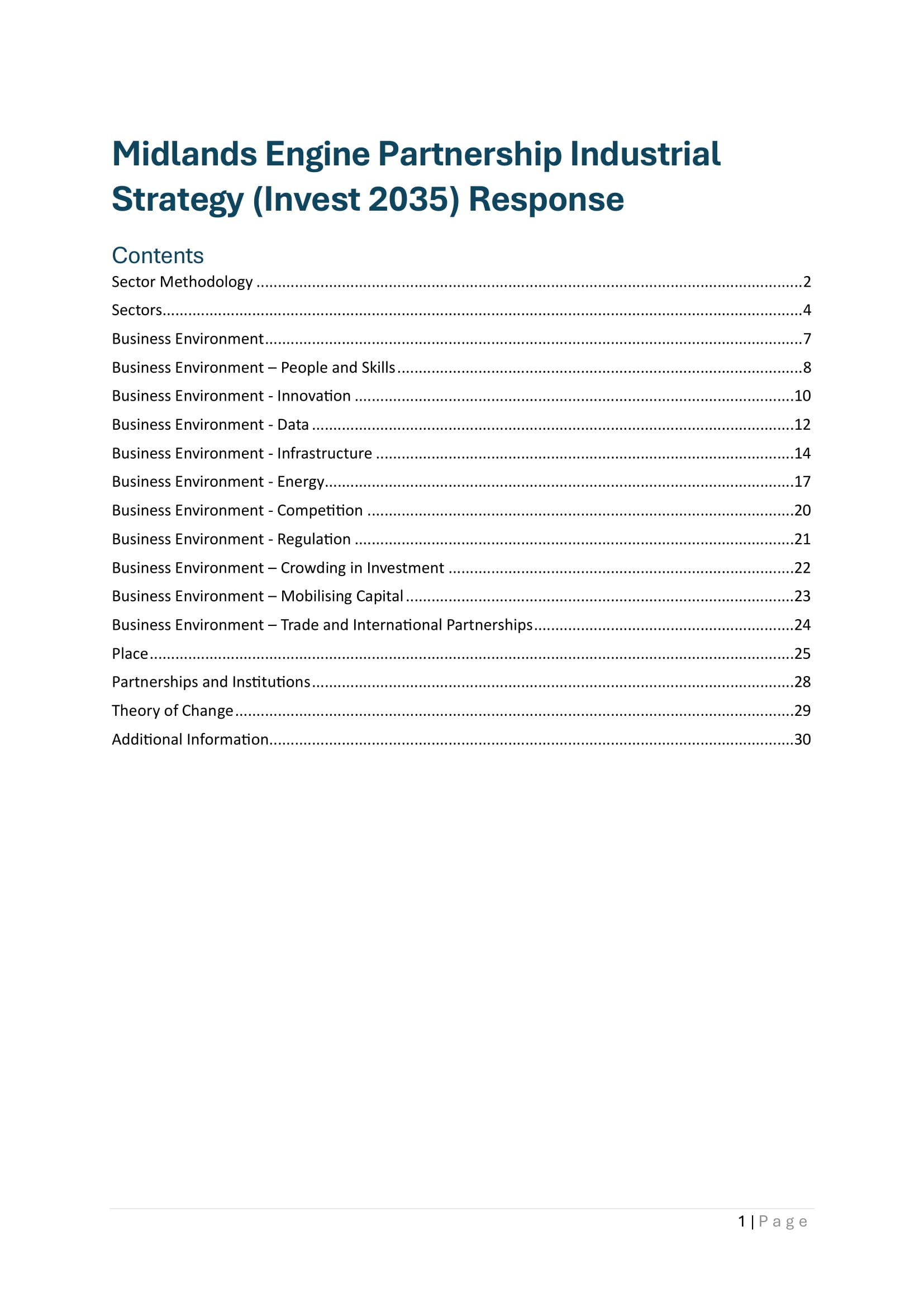 Midlands Engine - New Industrial Strategy (Invest 2035) Partnership ...